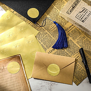 Zonon 240 Pcs Gold Embossed Graduation Seal Stickers Embossed Graduation Cap Diploma Gold Envelope Seals Certificate Class of 2024 Gold Foil Seals Stickers for Graduation Envelopes, 2 Inches