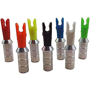 AMEYXGS Archery Aluminum Pin Nocks Bushing with Plastic Arrow Nock DIY Arrow Accessories for ID 4.2/6.0/6.2 mm Arrow Shaft (Red ID 4.2mm)