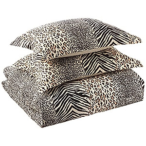Pointehaven Printed 300 TC 3-Piece 100-Percent Combed Cotton Duvet Set, Urban Safari, Queen