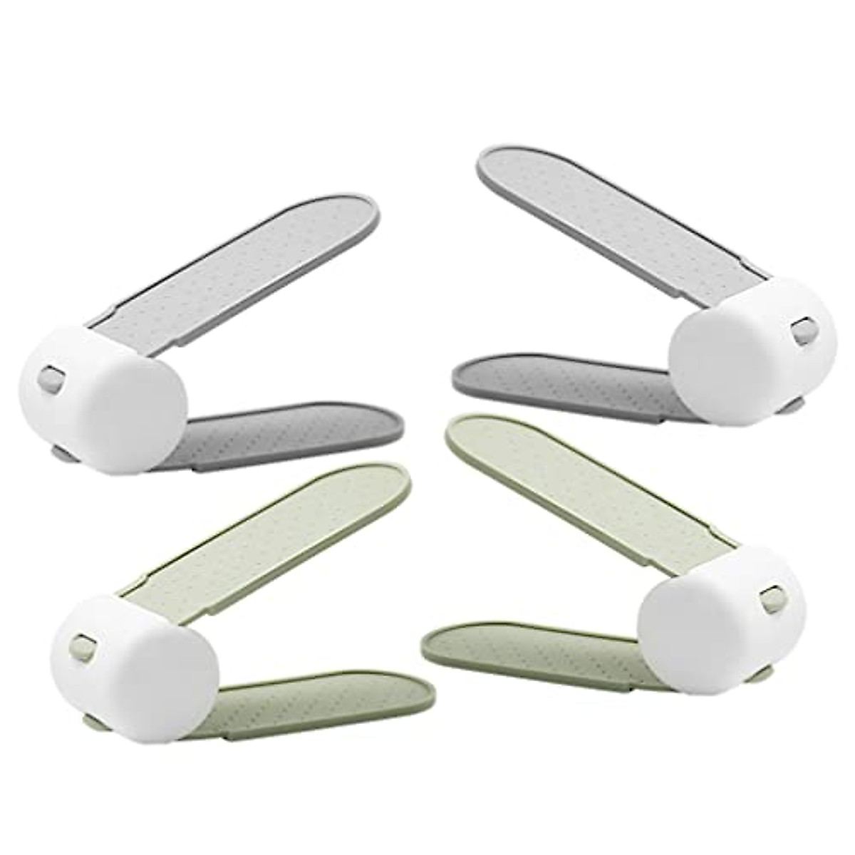 Scicalife Shelf Holders 4pcs Shoe Slots Organizer Adjustable Shoe Stacker Shoes Storage Holder Display Rack for Closet Shoe Holder Rack Space Saver Grey/Green Two Tier Shoe Rack