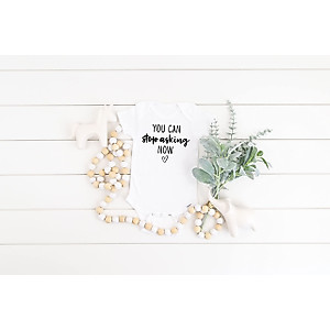 SARBIEN Designs You Can Stop Asking Now Pregnancy Announcement | Baby Reveal One Piece | Funny Pregnant Bodysuit | Romper