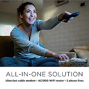 Motorola MT7711 (24X8) Cable Modem-Two Phone Ports Router, DOCSIS 3.0 Modem, AC1900 Dual Band Wi-Fi Gigabit Router for Comcast Xfinity - (Renewed)