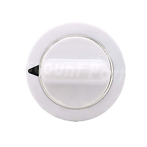 WE1M654 Dryer White Timer Control Knob with Metal Ring for General Electric GE Kenmore Sears RCA Hotpoint Dryer, Replaces AP3995088, 1264290, AH1482197, EA1482197, 212D1726