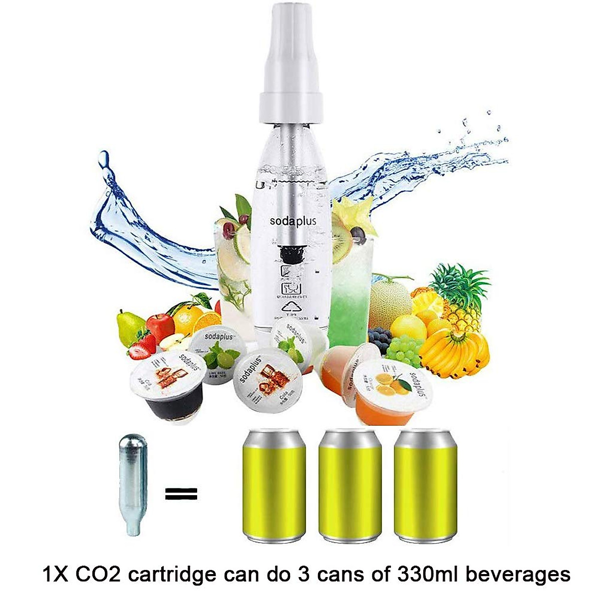 HXZB 1L Soda Siphon Carbonated Seltzer Water Maker Homemade Sparkling Beverages Machine Use Standard CO2 Chargers