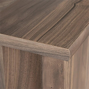 Sauder Edge Water Home Office Computer Desk with Storage, Washed Walnut Finish