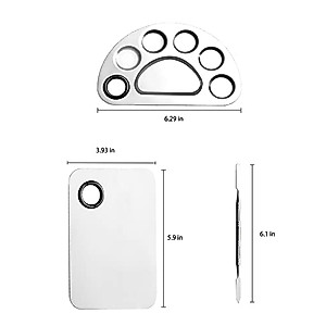Makeup Palette, Makeup Mixing Palette, Color Mixing Tool, Artist Palette, Stainless Steel Makeup Palette For Makeup, Foundation, Nail Art, Loose Powder, Eye Shadow, Blush, Lip Gloss (2PCS)
