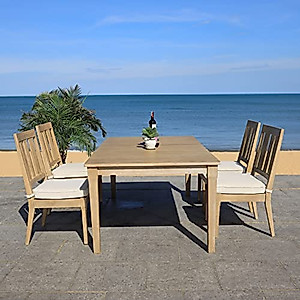 Safavieh CPT1017A Couture Dominica Natural Wooden Outdoor Patio Dining Table