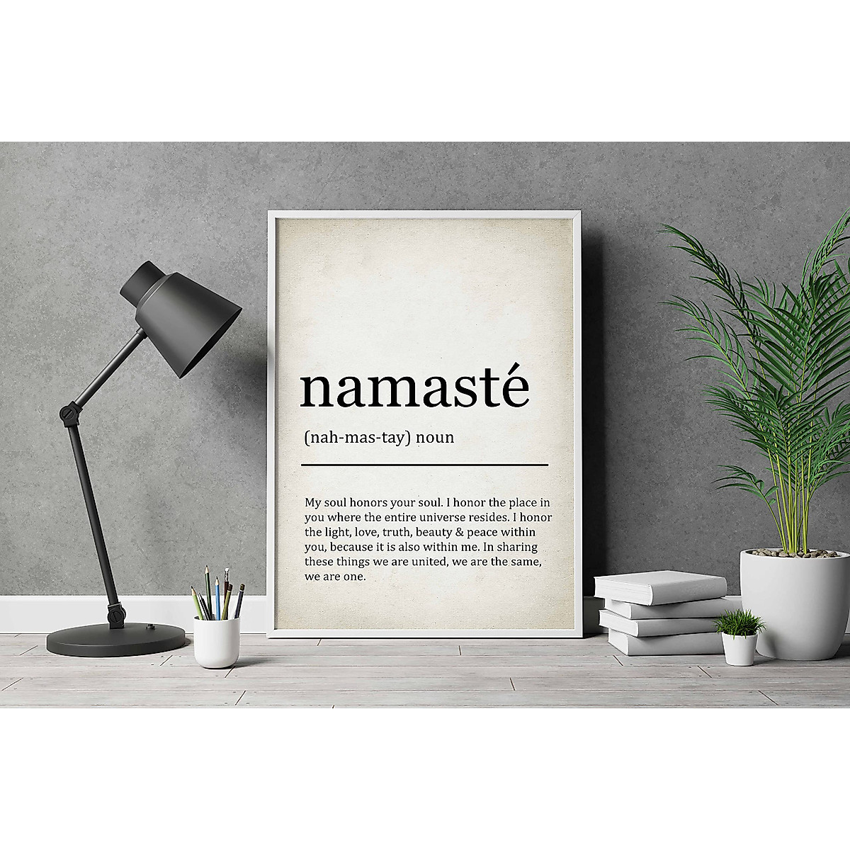 Namaste Definition Poster Yoga Zen Unframed 8x10 inc. Print Meditation Wall Art Gift for Yogi Yoga Studio Living Room Bedroom Decor Picture Wall Hanging Painting