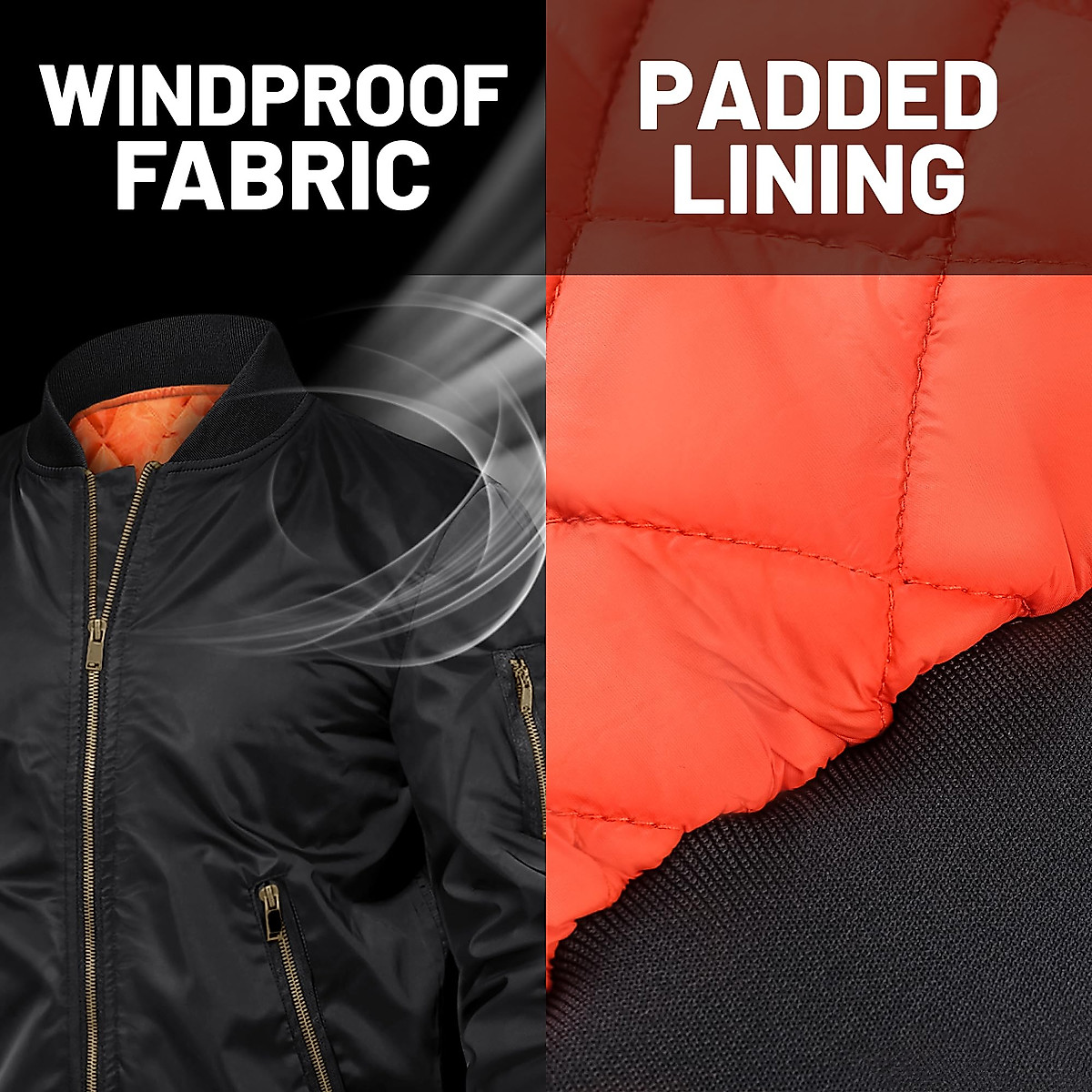 TACVASEN Mens Jackets Navy Bomber Jacket Winter Warm Coats Thicken Sportswear Zip pockets, S