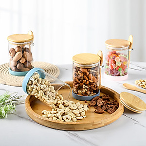 CHEODIN Overnight Oats Containers with Lids,16oz Overnight Oats Jars, 6Pack Oatmeal Cups,Meal Prep Containers,Glass Meal Prep Containers with Lids