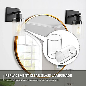 Clear Glass Shade, Cylinder Glass Lamp Shade Lampshade Replacement for Lighting Fixture, Ceiling Fans, Chandelier, Table Lamps, Wall Lamp