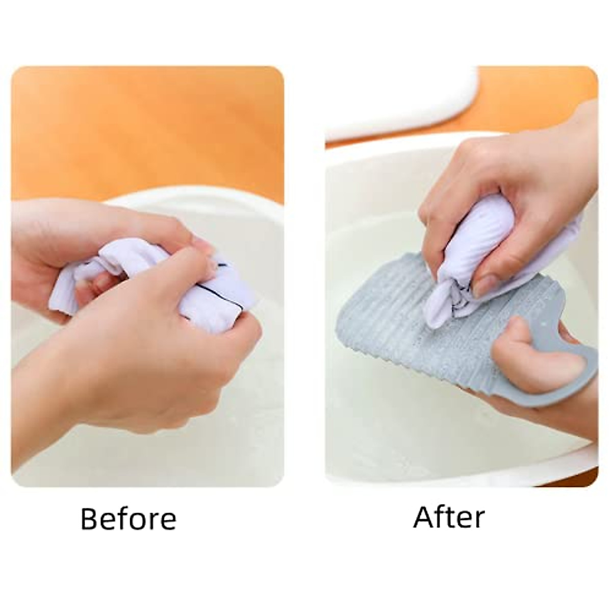 Mini Washing Board Portable Plastic Household Washboard Reusable Washing Laundry Board for Home , Suitable for Home and Travel, Outdoor, Brown, 3*3