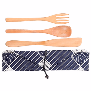 1 Set Wooden Fork Spoon Exquisite Cutlery Kit Wooden Cutlery Wooden Spoon Fork Kit Steak Eating Cutlery Home Tableware Kit Food Flatware Household Flatware Steak Cutter