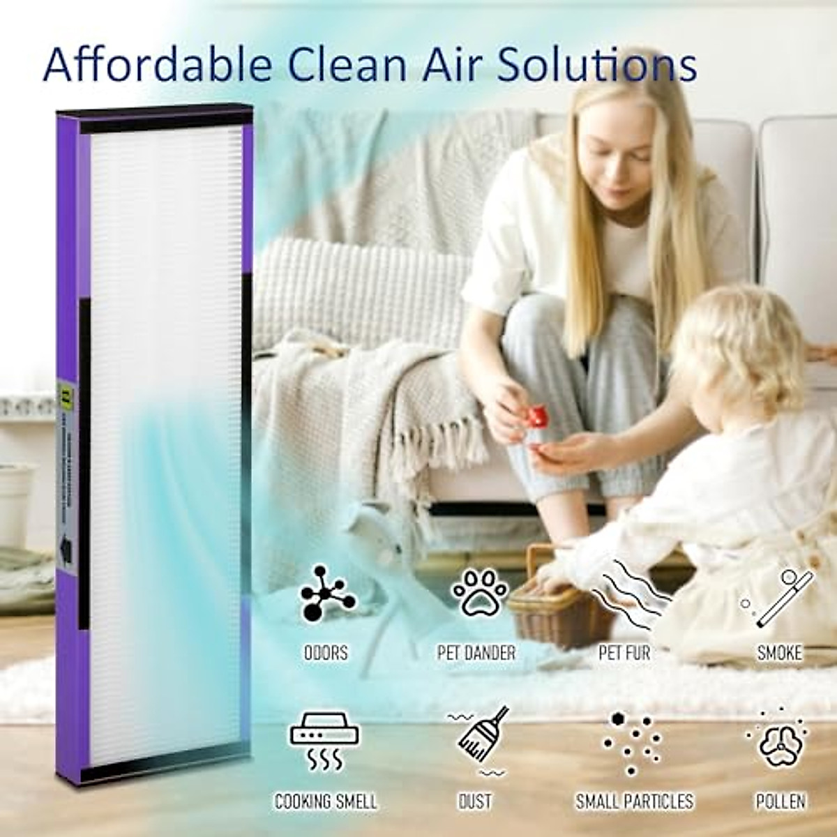 3 Pack FLT4850PT True H13 HEPA Replacement Filter B Pet, Compatible with G-Guardian AC4825, AC4820, AC4850, AC4870, CDAP4500, AC4900, AC4300, AP2200, 3 HEPA & 6 Activated Carbon Pre-Filters.