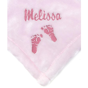Personalized Monogrammed Embroidered Baby FEET Tahoe Fleece Blanket~ Make it Special! (Blue)