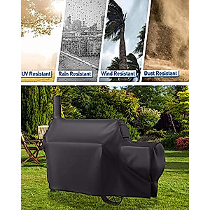 SHINESTAR Upgraded Grill Cover for Oklahoma Joe Longhorn Offset Smoker, Drawstring and Built-in Vents, Durable & Waterproof