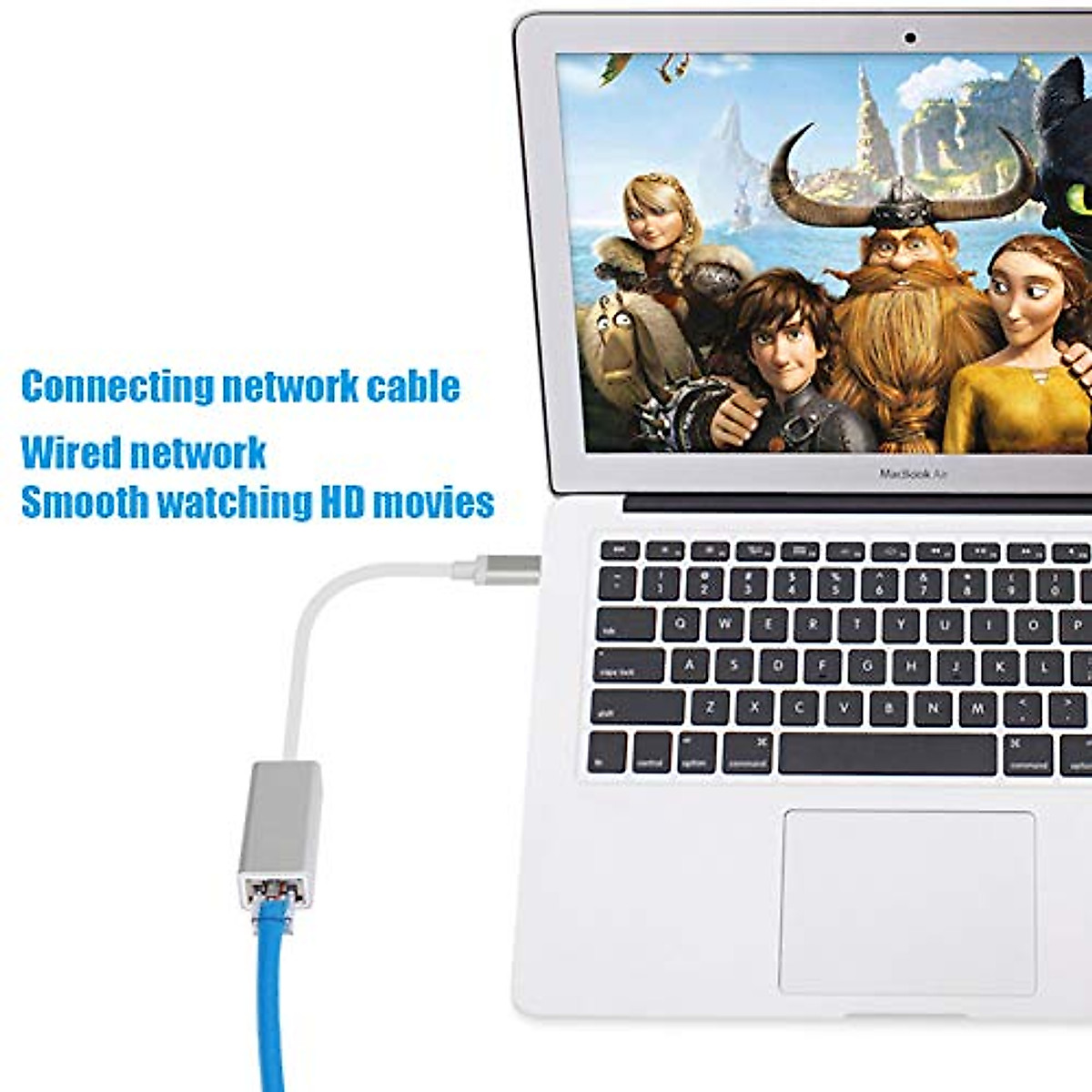 XUNMAIFHB Portable Docking Station, Type-C to RJ45 Gigabit LAN Notebook Desktop Universal USB Cable Adapter Fast Transmission
