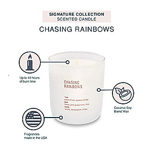 Scented Candle by Studio Oh! - 7.5-Ounce Signature Collection Fragrance-Infused Coconut-Soy Blend Wax Jar Candle - Chasing Rainbows - Burns up to 40 Hours