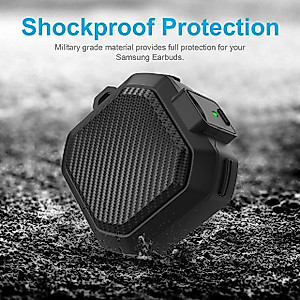 Valkit Compatible Galaxy Buds FE Case 2023/Buds 2 Pro 2022/Buds 2/Buds Pro/Buds Live Case Cover with Lock, Carbon Fiber Shockproof Protective Case for Men Women with Keychain for Samsung Earbuds