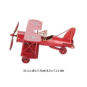 Retro Airplane Model, Red Metal Plane Model Aeroplane Model Toy, 21.1 X 18 X 7.7cm Highly Simulated Flying Toys, for Decoration, Gift