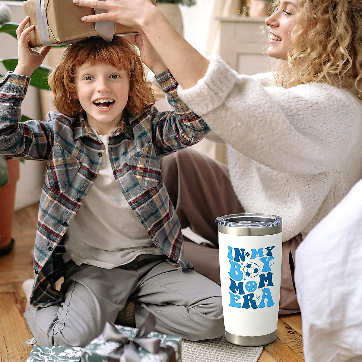 Gusgopo Boy Mom Gifts - 20 Oz In My Boy Mom Era Tumbler Set, Stainless Steel Mother Cup for Women Her