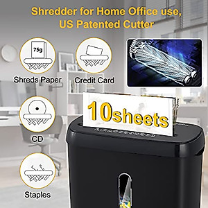 Paper Shredder, 10-Sheet Strip Cut with 3.17-Gallon Basket, P-2 Security Level, 3-Mode Design Shred CD and Credit Card, Durable&Fast with Jam Proof System, Paper Shredder for Home Office (ETL)
