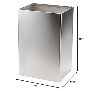 Bobrick 368-60 ClassicSeries Interchangeable Waste Receptacle, 18 Gallon Capacity