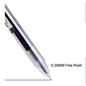 Gel Ink Pen Japanese Style Liquid Ink Rollerball Pens Quick Drying 0.35mm Ultra Fine Point Ballpoint Maker Pen Premium for Office School Stationery Supply,12 Pcs/Set, Black