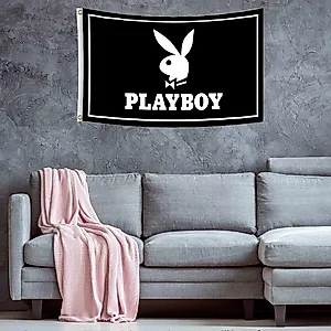 Playboy Banner Flag 3x5Feet Funny Flag with 2 Brass Grommets For College Dorm Room Man Cave