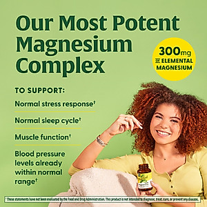 MegaFood Magnesium 300 mg - Highly absorbable blend of Magnesium Glycinate, Magnesium Citrate & Magnesium Malate to Help Support Heart, Nerve Health and Relaxation - 60 Capsules (30 Servings)