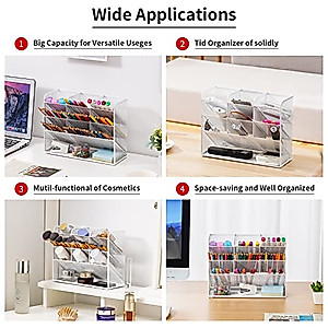 Marbrasse Mesh Desk Organizer, Multi-Functional Pen Holder, Pen Organizer for desk, Desktop Stationary Organizer, Storage Rack for School Home Office Art Supplies (White - Mesh Pen Holder)