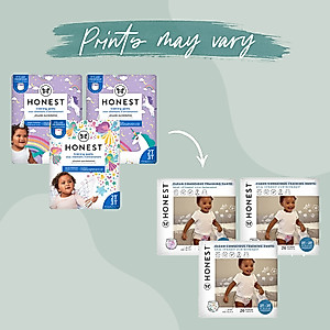 The Honest Company Clean Conscious Training Pants | Plant-Based, Sustainable Diapers | Magical Moments + Butterfly Kisses | Size 2T/3T (34- lbs), 78 Count