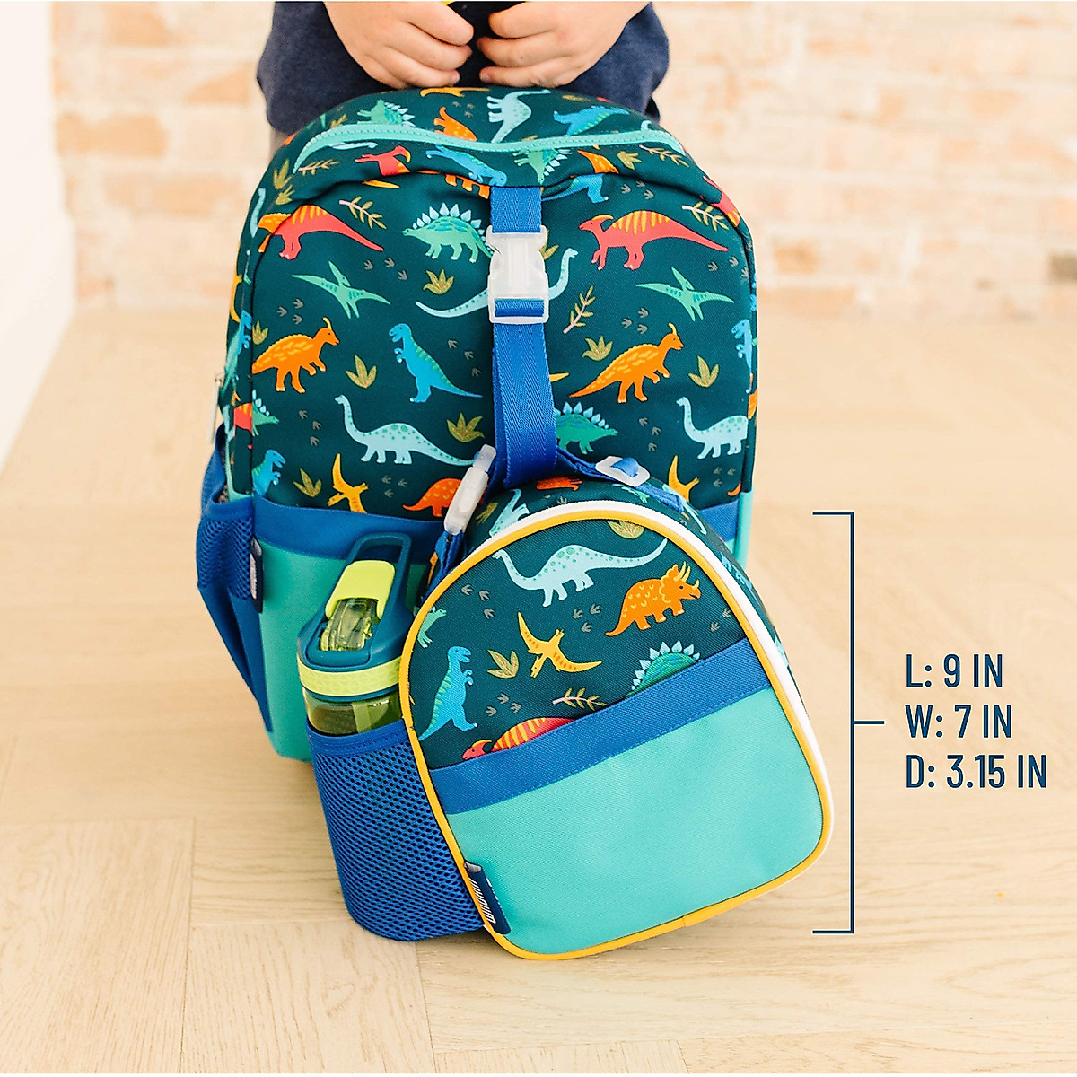 Wildkin Pack-it-All Backpack Bundle with Clip-in Lunch Box (Jurassic Dinosaurs)
