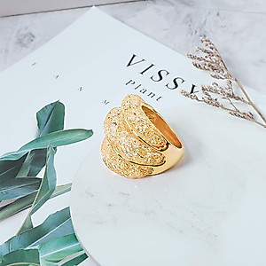 Mytys Mesh Crystal Net Cubic Zirconia Cooktail Ring 18k Rose Gold (9)