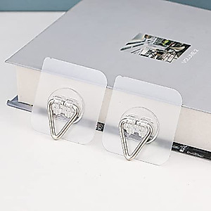 Wall Plate Hanger Display Holder - 20 Pack Invisible Vertical Plate Holders - Plastic Plate Hangers for The Wall - 2.4 Inch Adhesive Picture Hanger - Hanging Hooks for Decorative Plates and Wall Art