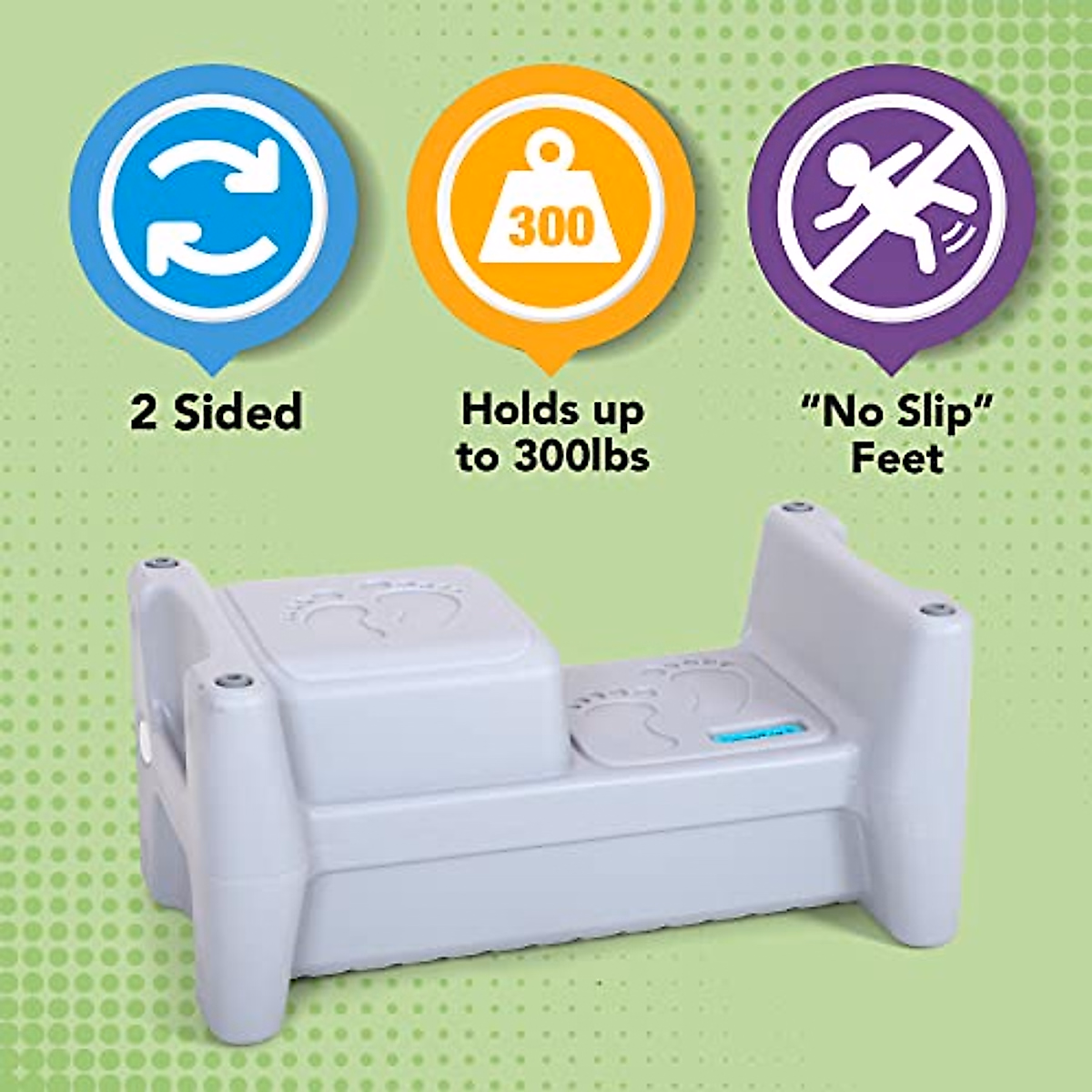 Simplay3 Sibling Step Stool, Lightweight and Non-Slip Step Stool for Kids, Multi-Level Height (Gray)