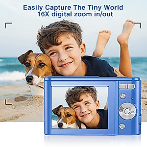 Digital Camera Auto Focus Point and Shoot Camera, FHD 1080P 48MP Kids Camera with 32GB Memory Card,16X Zoom Vlogging Camera Small Digital Cameras for Kids Teenagers Students