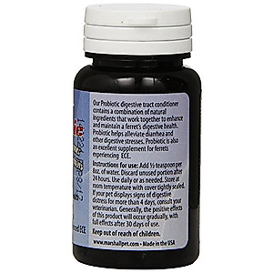 Marshall Pet Products Natural Probiotic Pet Digestive Tract Conditioner Supplement Eases Digestive Stress, ECE and Diarrhea in Ferrets and Small Animals, 1.7 oz