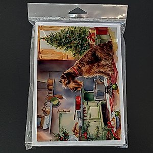 Caroline's Treasures DAC3818GCA7P Irish Terrier Christmas Cookies Greeting Cards Pack of 8 Blank Cards with Envelopes Whimsical A7 Size 5x7 Blank Note Cards