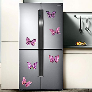 FENELY Giant Butterfly Wall Stickers Christmas Decor,3D Large Pink Butterflies Wall Magnetism Decals Removable DIY Home Art Decorations for Birthday Party Wedding Kids Room Bedroom