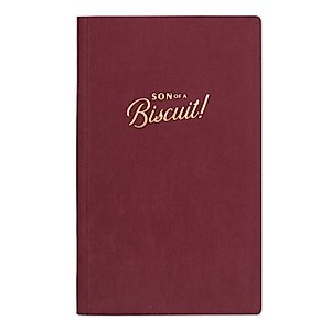 DesignWorks Ink Cloth Cover Notebook Son of a Biscuit - Burgundy 7.25" x 11.25"