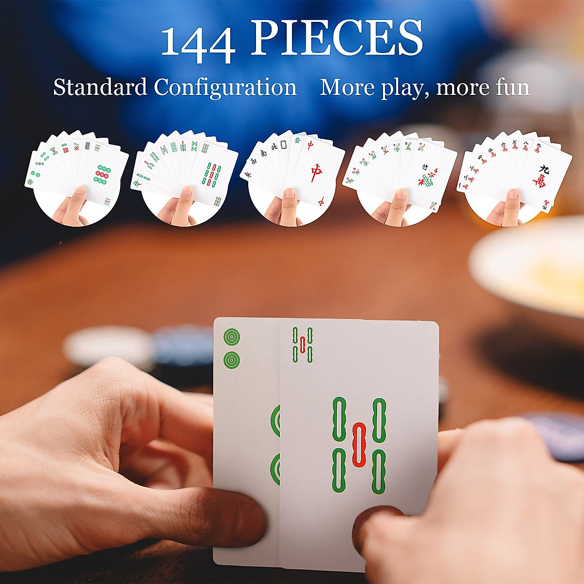 Civaner Mahjong Cards Playing Cards Chinese Mah Jongg 2025 American Majhong Games Large Print Handheld Poker Mahjong Playing Cards with 4 Dices HomeTable Game