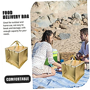 Reusable Grocery Bag Insulation Foldable Grocery Shopping Tote Insulated Pizza Insulated for Delivery Meal Grocery Tote Aluminum Golden Zipper Insulated Delivery Pouch Food