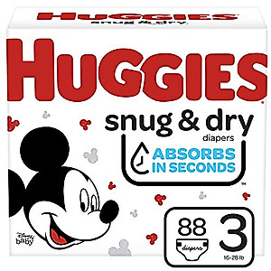 HUGGIES Snug and Dry Baby Diapers Big Pack, 88 Count