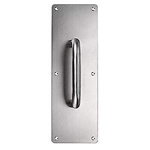 Sumnacon 2 Set 12" Stainess Steel Door Handle Pull & Push Plate - Heavy Duty Gate Handle Bar for Home/Office/Warehouse/Public, Suitable of Wooden/Composite Door with Screws, Brushed