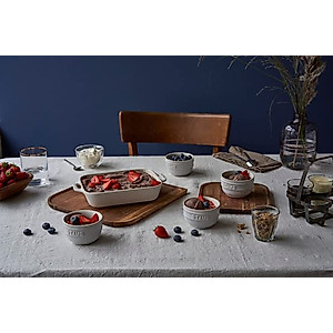 STAUB Ceramics Rectangular Baking Dish Set, 2 pc, Rustic Ivory