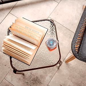 PROLISOK Bronze Metal Outdoor Side Table with Tempered Glass Top Set of 2 – Elegant Small 16" Square Patio Table – Durable Weather-Resistant Coffee Bistro Accent End Table for Outside and Garden