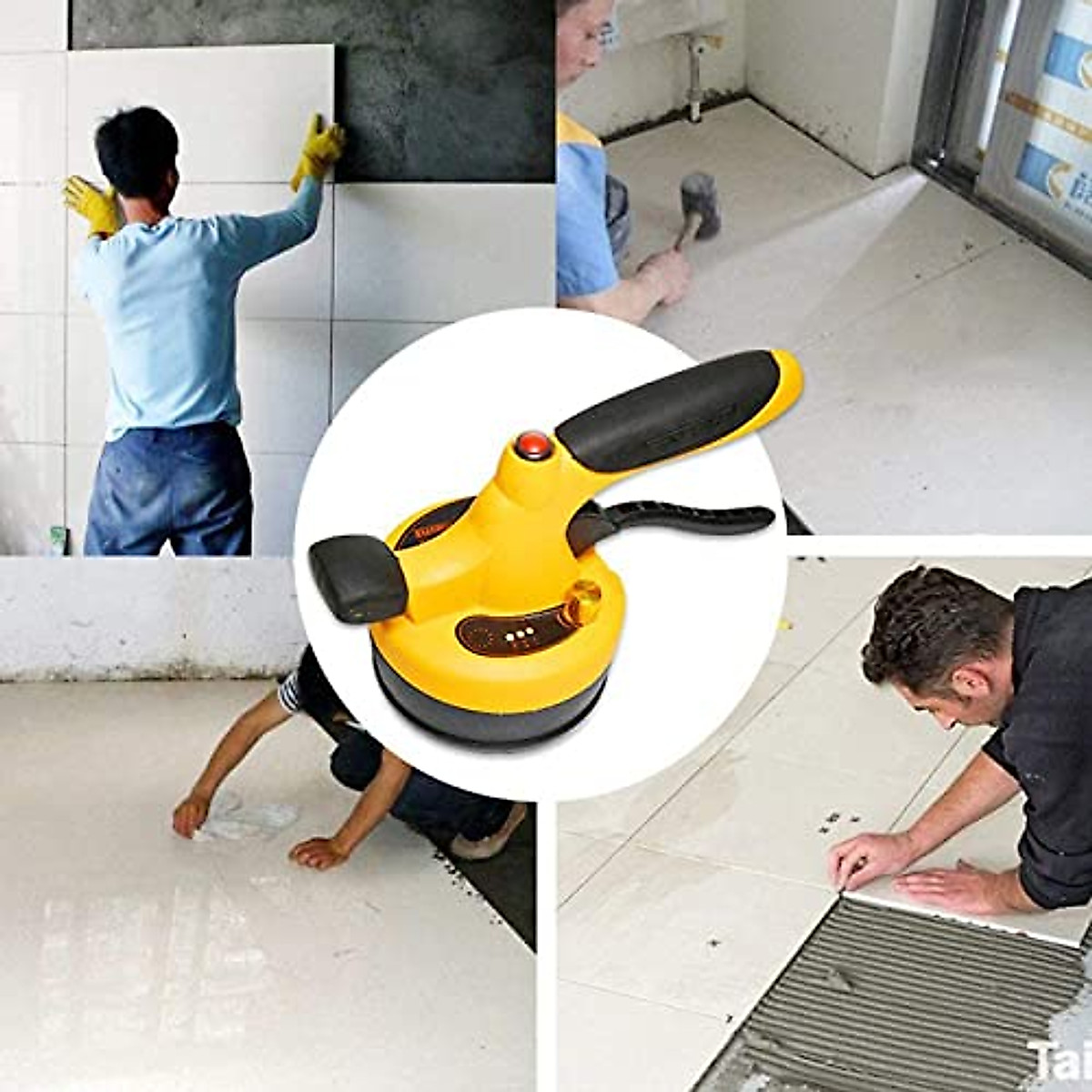 UZIAH Electric Tiles Leveler Ceramic Tile Vibrator Lithium Battery Tools for Floor Wall, Maximum Adsorption of 30Kg, Suitable for 60X60cm Ceramic Tile