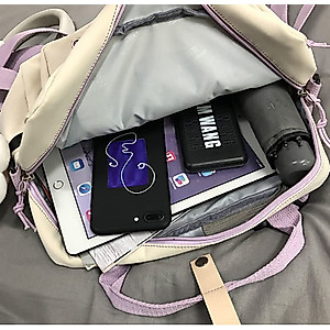 Kawaii Backpack with Kawaii Pin and Accessories Cute Tote Bag with Flower Accessories Pins Laptop Bag (A-Blue)