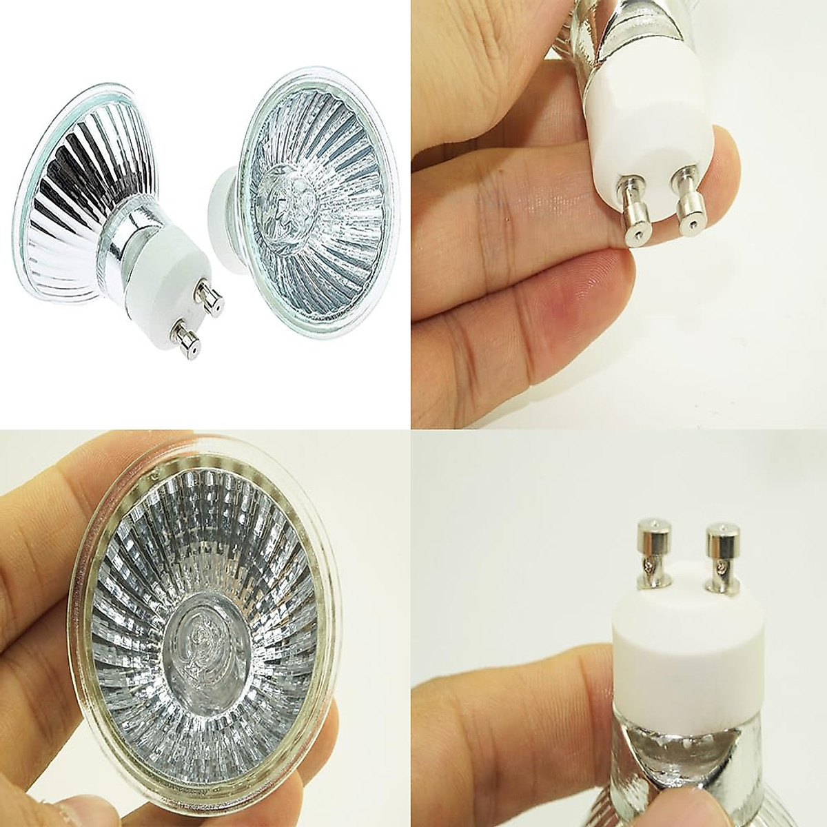 YKCGG GU10 Halogen 50W Bulbs,GU10+C 120V 50W Halogen Light Bulbs, Dimmable MR16 GU10 Light Bulb for Track & Recessed Lighting, Range Hood Light Bulbs(4 Pack)